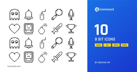 8 Bit Icon Pack 10 Free Download Miscellaneous Icons Iconscout
