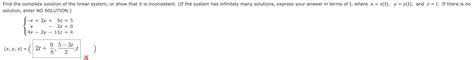 Solved Find The Complete Solution Of The Linear System Or