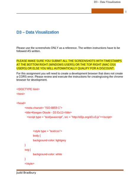 Exercise 11 D3 Bar Chart Pdf World Wide Web Internet And Web