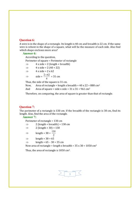 Area And Perimeter Class 7th Icsc Board Type 1 Notes LearnPick India