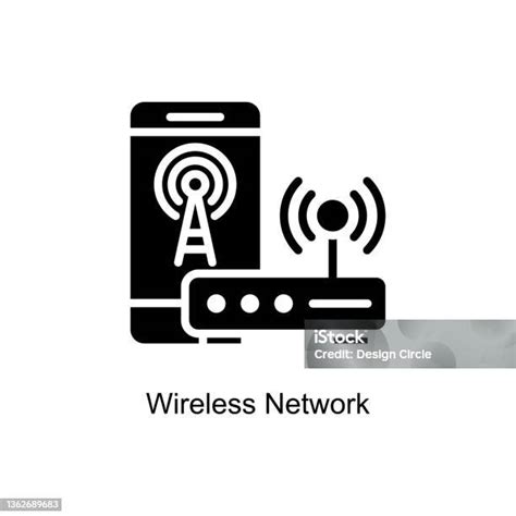 무선 네트워크 벡터 솔리드 아이콘 디자인 일러스트레이션입니다 흰색 배경 Eps에 사물 인터넷 기호 10 파일 0명에 대한 스톡 벡터 아트 및 기타 이미지 Istock