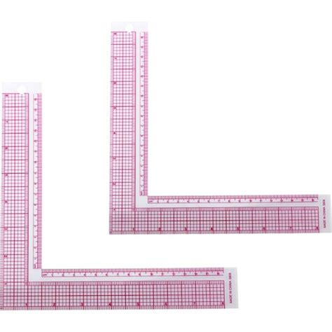 Passing 2 Adet 5808 Dahili Kare Cetvel Köşe Cetvel L Şekilli Cetvel