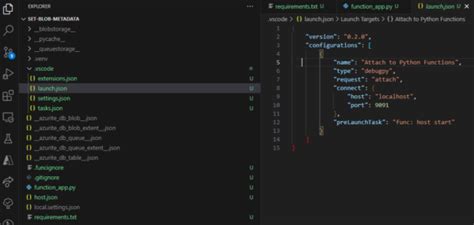 Set Up Python Function App For Azure Blob Metadata