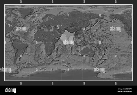 Indian Tectonic Plate On The Bilevel Elevation Map In The Compact