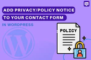 Best Way To Add Privacy Policy Notice To Your Contact Form