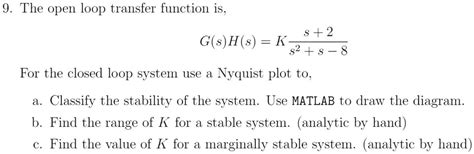 solved the open loop transfer function is s 2 g s h s k s 2 s for