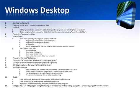 Unit 2 Introduction To Windows 7 Pptx Operating Systems Computer Software And Applications