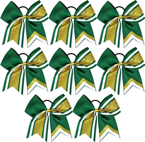 8 Pcs Large Glitter Cheer Bows 8 Hair Bows Sparkly