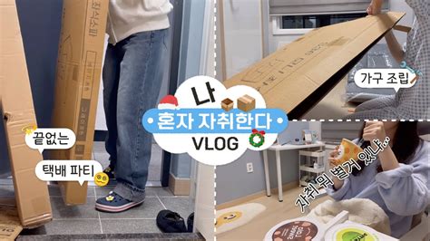 Vlog 복층 오피스텔 이사 후 무한 택배 언박싱 일상 5평 인테리어 이케아 책상 오늘의집 소파📦💫 Youtube