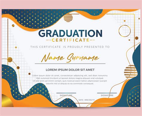 Graduation Certificate Template Design Vector Art And Graphics