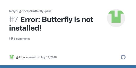 Error Butterfly Is Not Installed Issue Ladybug Tools Butterfly Plus GitHub
