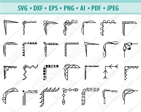 Vintage Corner Svg Ornamental Border Svg Floral Frame Svg Ornate