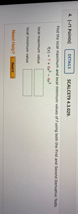 Solved Homework Derivatives Shape Of A Graph Math Chegg