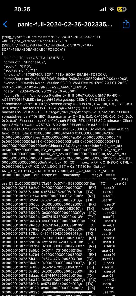 Panic Log Decipher R Iphonehelp