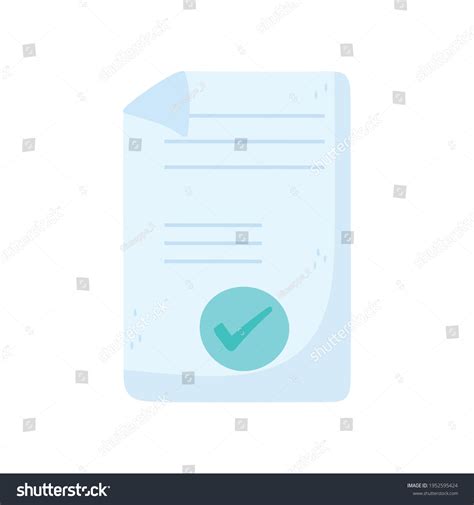 Document Check Mark Icon Isolated Stock Vector Royalty Free