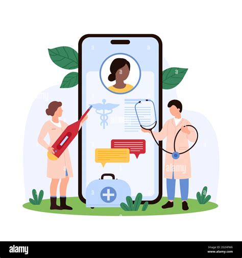 Medical Professionals Use A Large Mobile Device To Access Patient