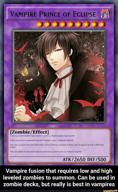 Vampire Fusion That Requires Low And High Leveled Zombies To Summon Can