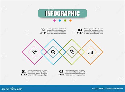 Plan Timeline Infographics Template With Four Elements Infographic Rhombus Vector Illustration