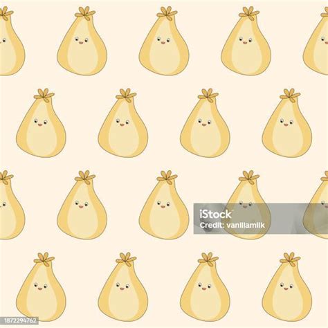 완벽 한 귀여운 귀여운 과일 캐릭터 섬유 직물 패턴 배경입니다 낙서 과일 기호 포장지 견본 인쇄 템플릿 가을에 대한 스톡 벡터 아트 및 기타 이미지 Istock