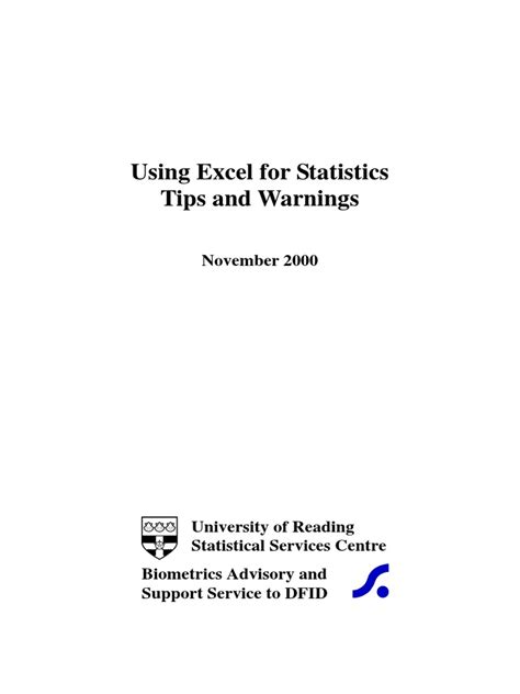 using excel for statistics pdf errors and residuals microsoft excel