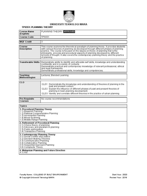 Course Planning Theory Pdf Theory Knowledge