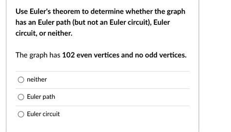 Answered Use Eulers Theorem To Determine Bartleby