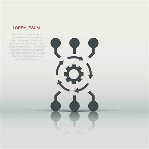 Algorithm Api Software Vector Icon In Flat Style Business Gear With Arrow Illustration On White