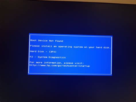 Boot Device Not Found Novice User Hp Support Community 6845374