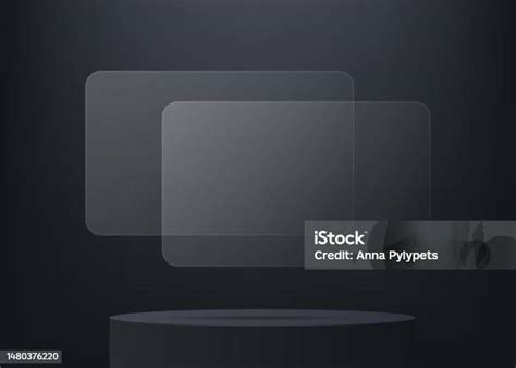 Glassmorphism Cards On Pedestal On Dark Background Glassmorphic Ui Ux