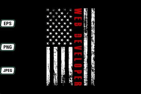 Web Developer With Usa Flag Graphic By Crafts Station · Creative Fabrica