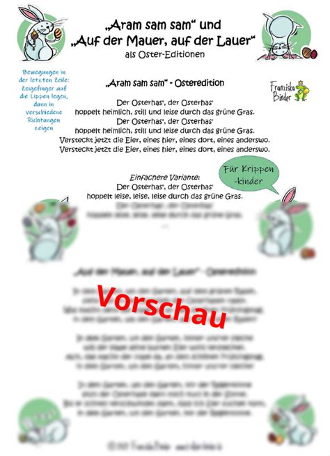 Aram Sam Sam Und Auf Der Mauer Auf Der Lauer Als Oster Editionen