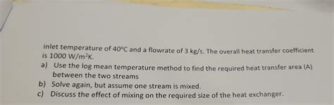 Solved A Single Pass Cross Flow Heat Exchanger In Which Chegg