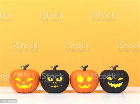 재미 있은 얼굴 할로윈 반짝이 호박 잭 오 랜 턴 장식 오렌지 배경입니다 3d 렌더링 0명에 대한 스톡 사진 및 기타 이미지 0명 가을 개념 Istock