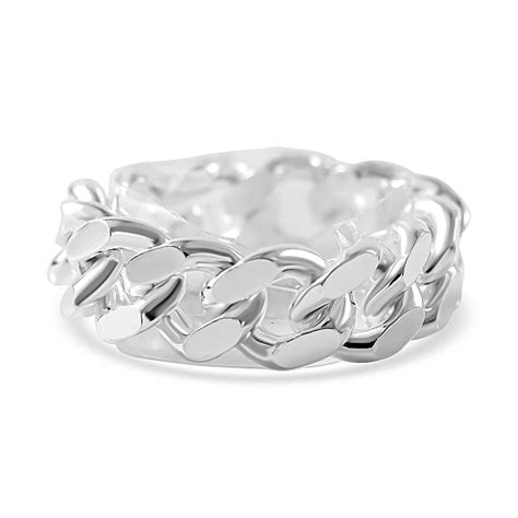 Bangkok Closeout Sterling Silver Cuban Link Wedding Band Ring