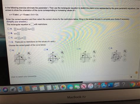 Solved In The Following Exercise Eliminate The Parameter 1 Chegg Com