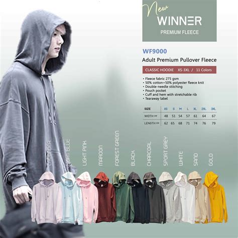 Winner Adult Premium Pullover Fleece Xs L Shopee Philippines