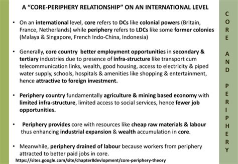 Core And Periphery Theory For Planning