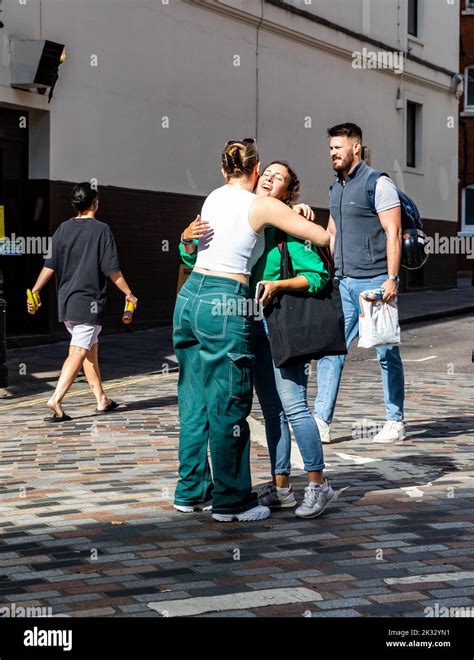 People Hugging In London UK Stock Photo Alamy