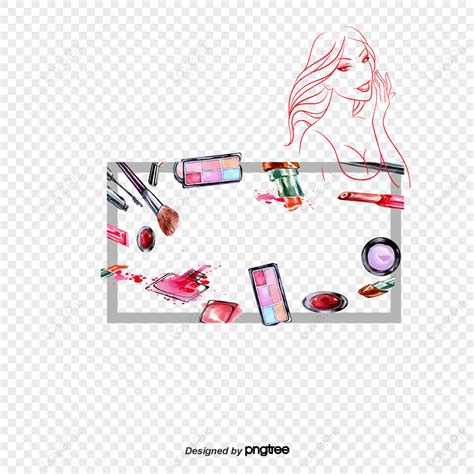 벡터 메이크업 라벨 일러스트상표구성하다소녀들 Png 일러스트 무료 다운로드 Lovepik