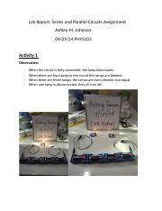 Understanding Series And Parallel Circuits Lab Observations Course Hero