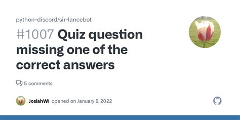 Quiz Question Missing One Of The Correct Answers Issue Python Discord Sir Lancebot