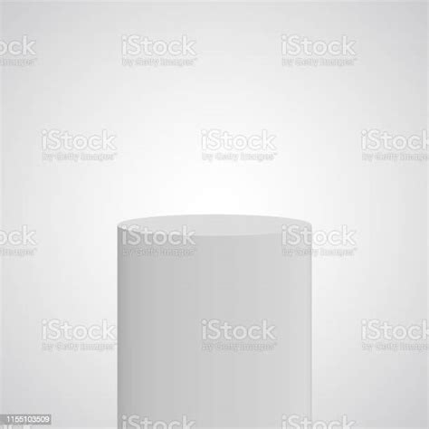 Cylinder Winner Pedestal Vector Mockup White Podium Presentation Stand