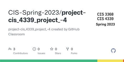 GitHub CIS Spring 2023 Project Cis 4339 Project 4 Project Cis 4339