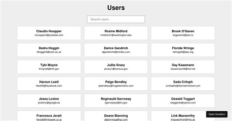Simple React Search Filter Codesandbox