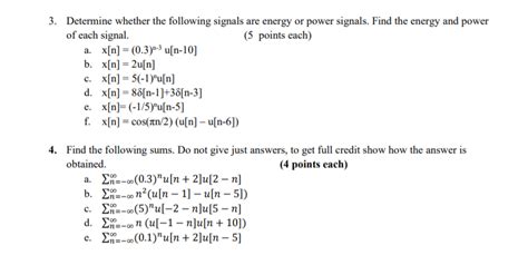 Solved 3 Determine Whether The Following Signals Are Energy