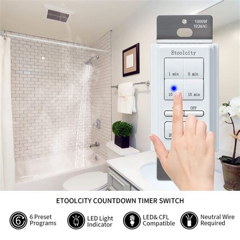 Countdown Timer Switch Bathroom Fan Timer 1 5 10 15 20