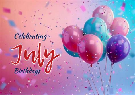 Red Maximalist Celebrating July Birthdays A4 Template Postermywall