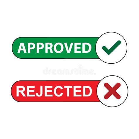 Approved And Not Approved Stamp Green And Red Isolated On White