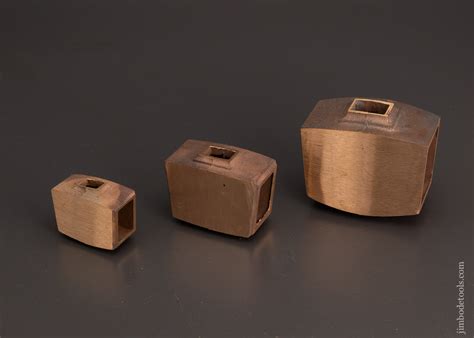 Graduated Set Of 3 Studley Chest Style Gunmetal Mallet Head Castings