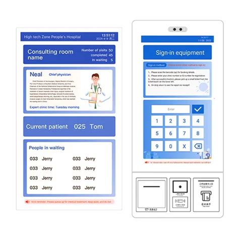 Hospital Registration Patient Calling Machine Kiosk Queue Management System For Hospital